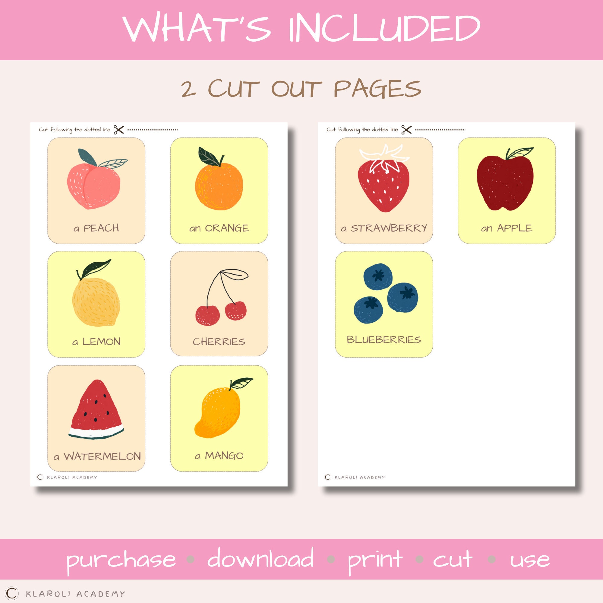 Printable Food Cards for Kids, Children Educational Material ...