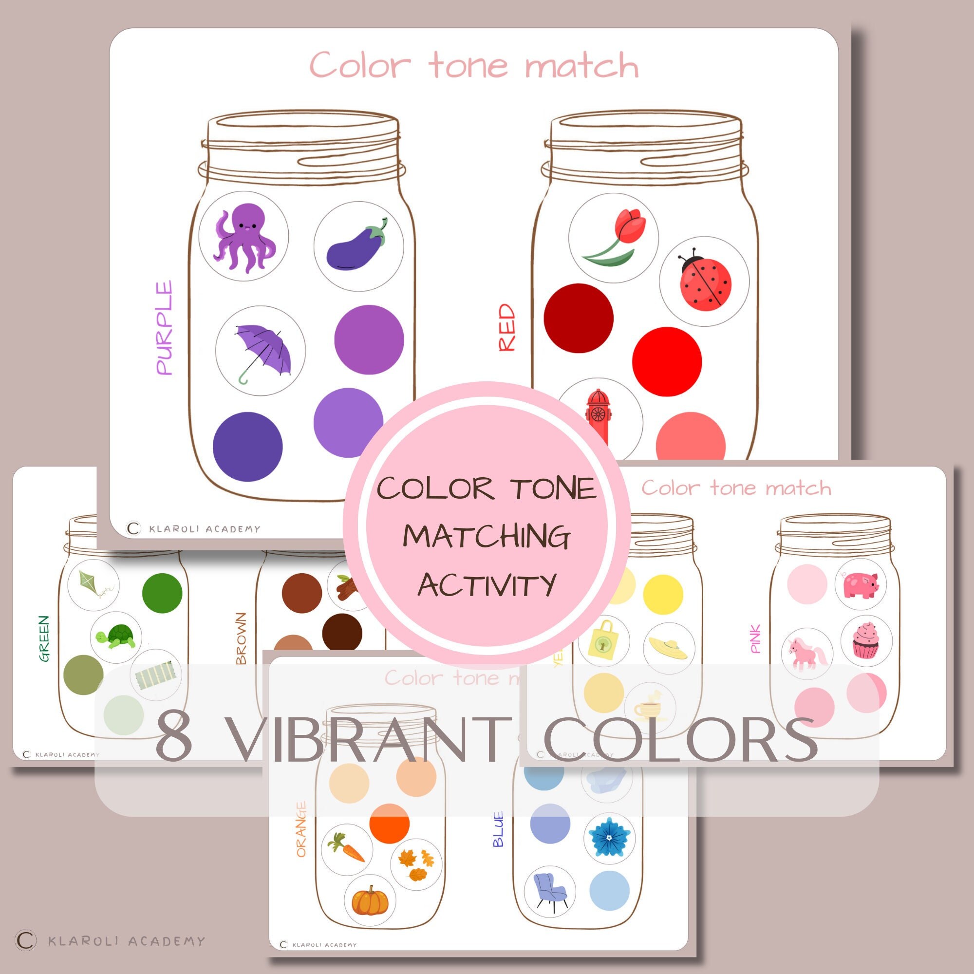 Color Match Printable Activity for Preschoolers, Sensorial Montessori ...