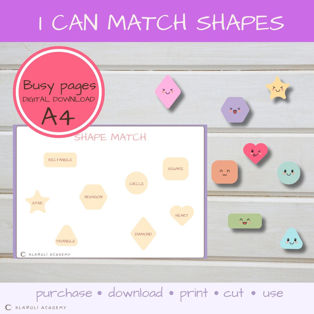 Shape Matching Activity, Children Hand-eye Coordination, Sensorial ...