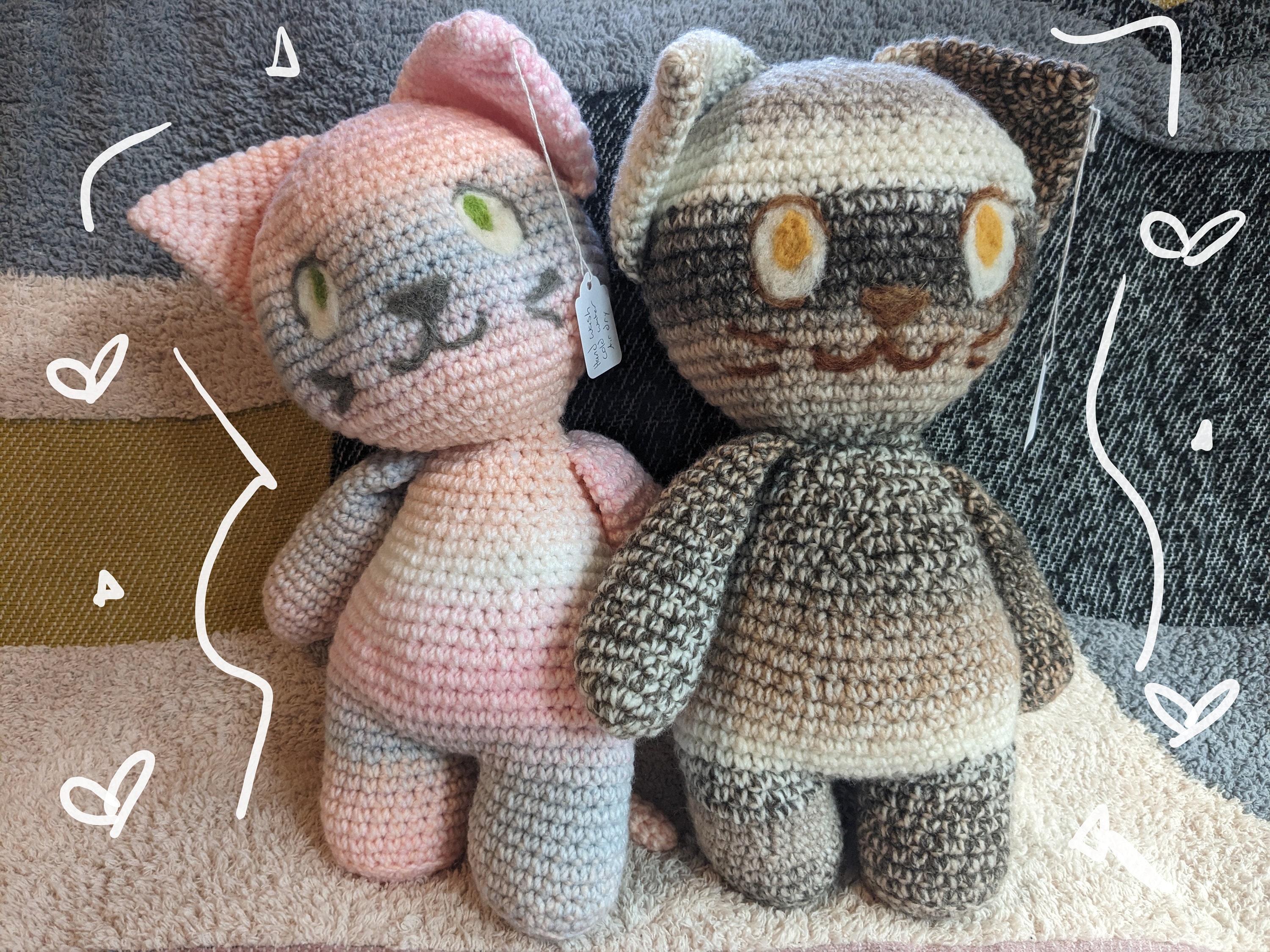 Big Crochet Cat Amigurumi Kitties Plush Cat Doll - Etsy