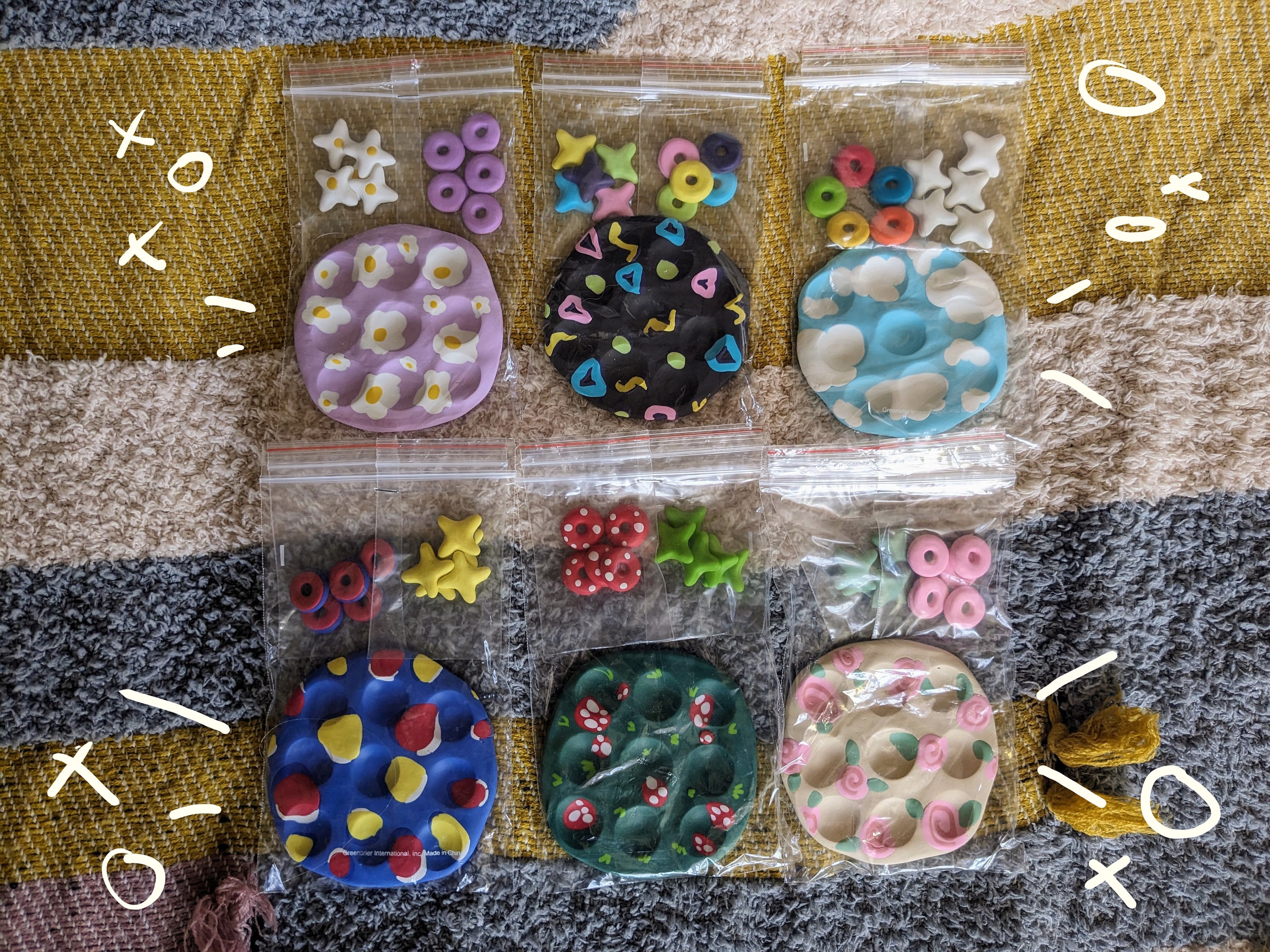 Cute Tic-tac-toe Boards | Themed Polymer Clay Game - Etsy