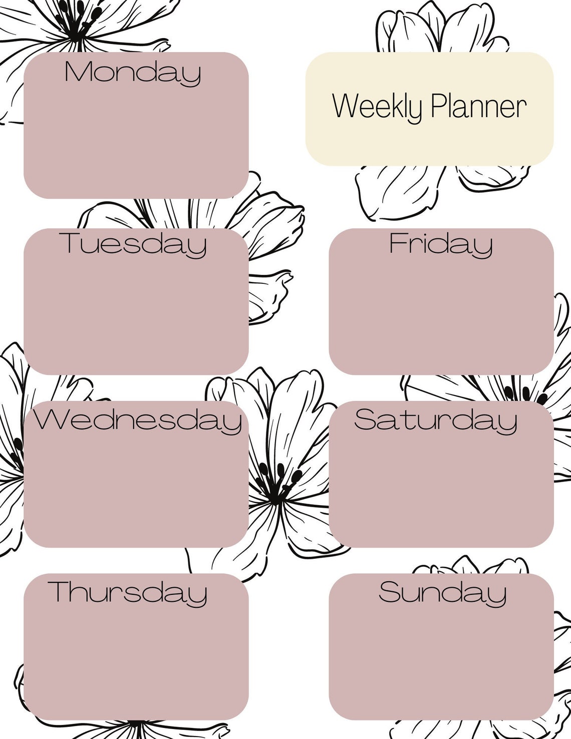 Floral Weekly Planner - Etsy