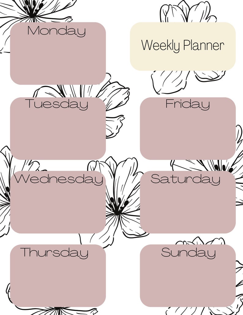 Floral Weekly Planner - Etsy