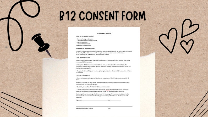 Vitamin B12 Consent Form - Etsy