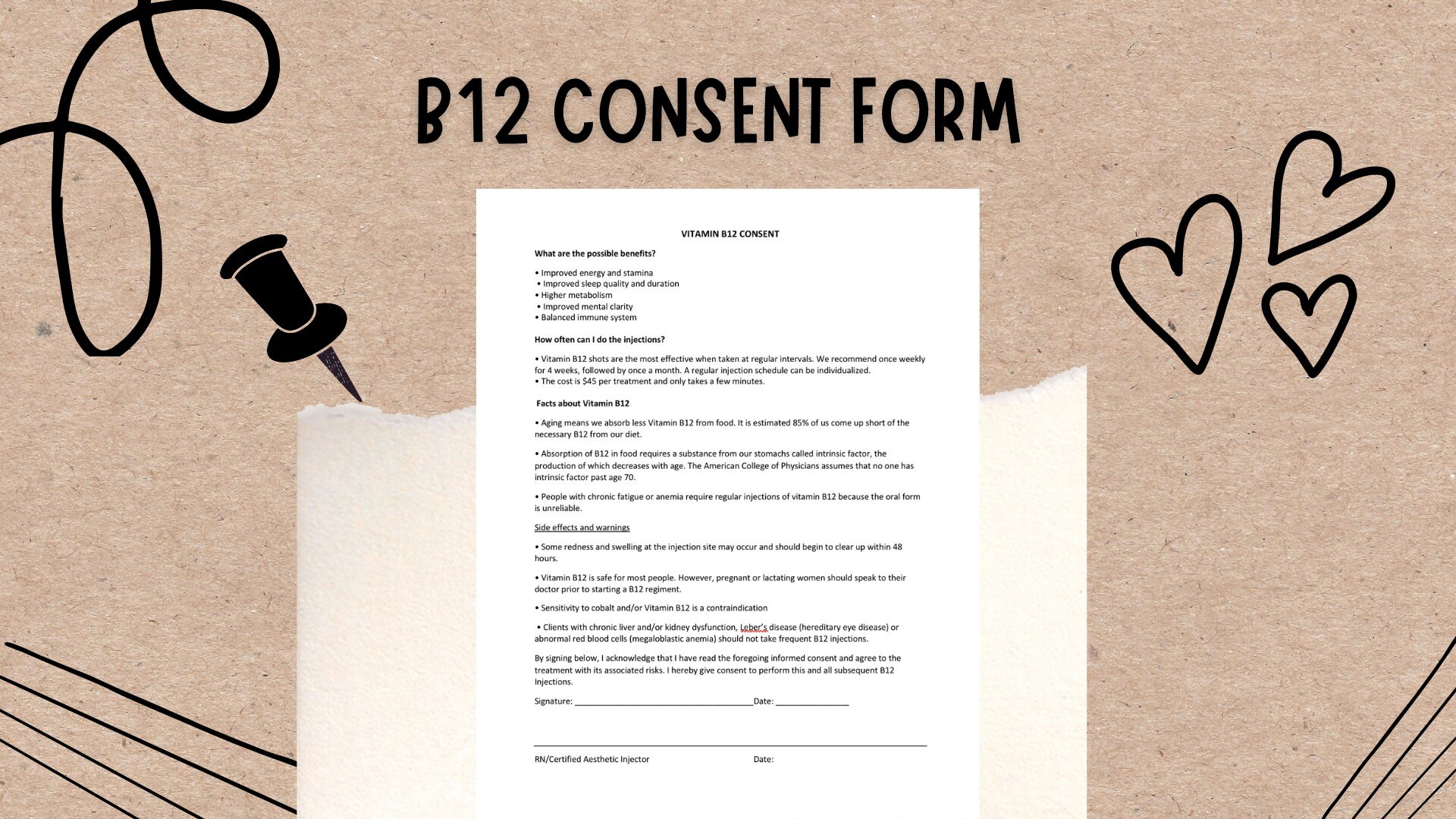 Vitamin B12 Consent Form - Etsy