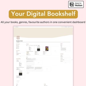 Book Tracker Notion Template, Notion Dashboard, Book Organizer, Reading ...
