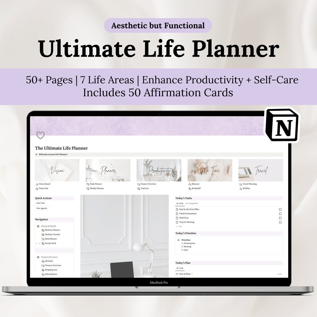 Notion Life Planner, Notion Habit Tracker, Anxiety Journal, Notion ...