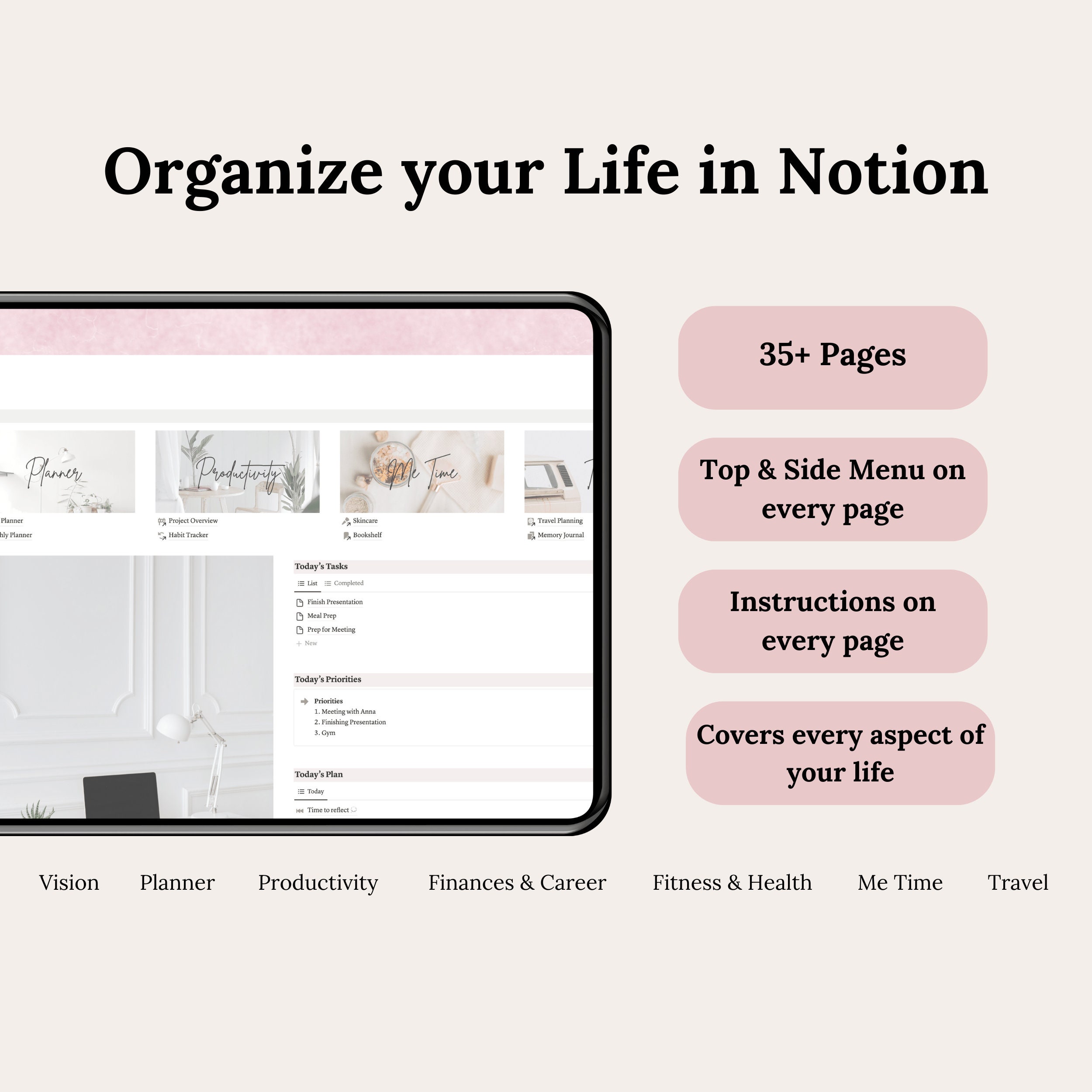 Notion Life Planner, Notion Template, Notion Habit Tracker, Notion ...