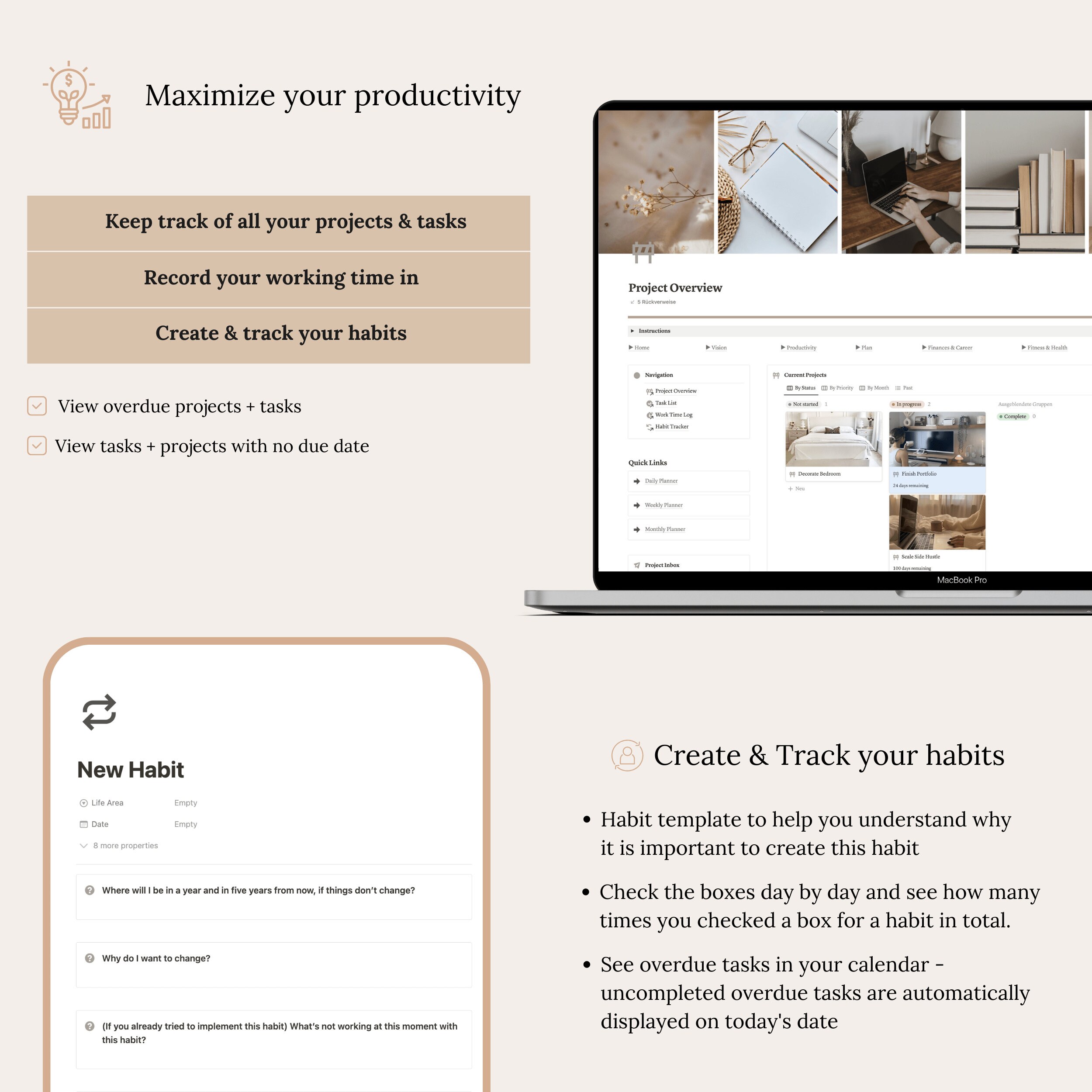 Notion Template Notion Habit Tracker Notion Life Planner - Etsy