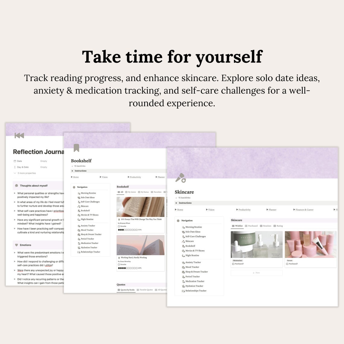 Notion Life Planner, Notion Habit Tracker, Anxiety Journal, Notion ...