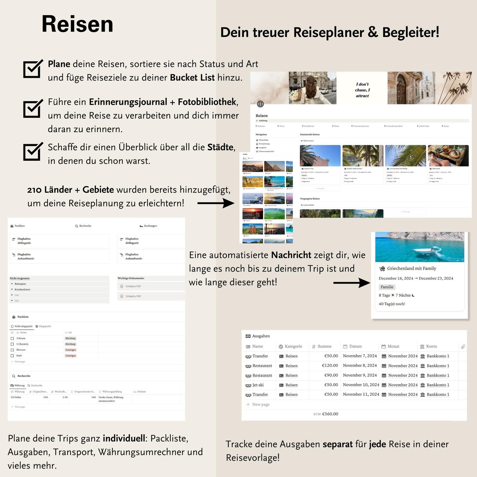 Notion Template German, Notion Life Planner, Notion Dashboard, Vacation ...