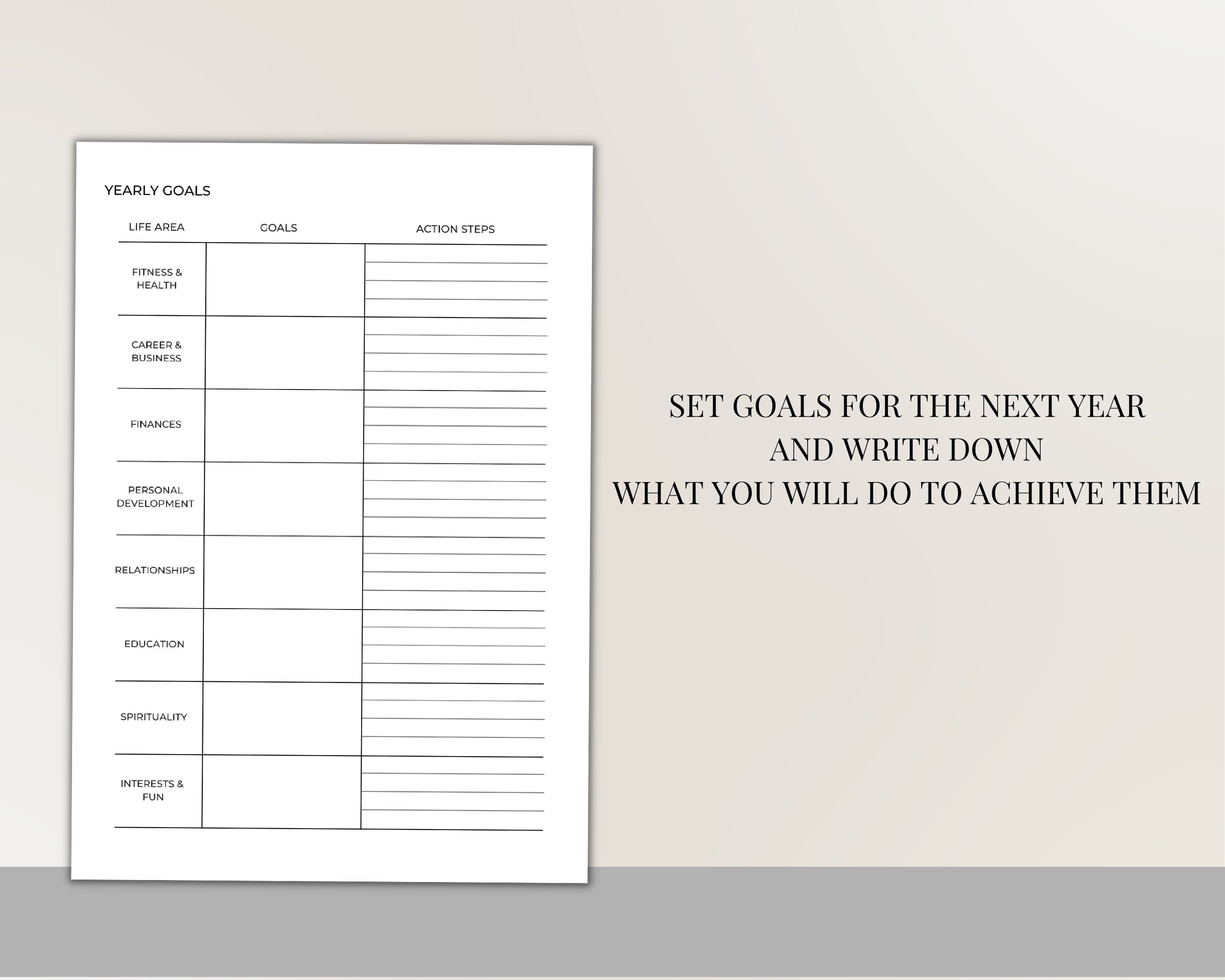 Goal Planner Template, A4/a5/letter Size, Printable and Fillable ...