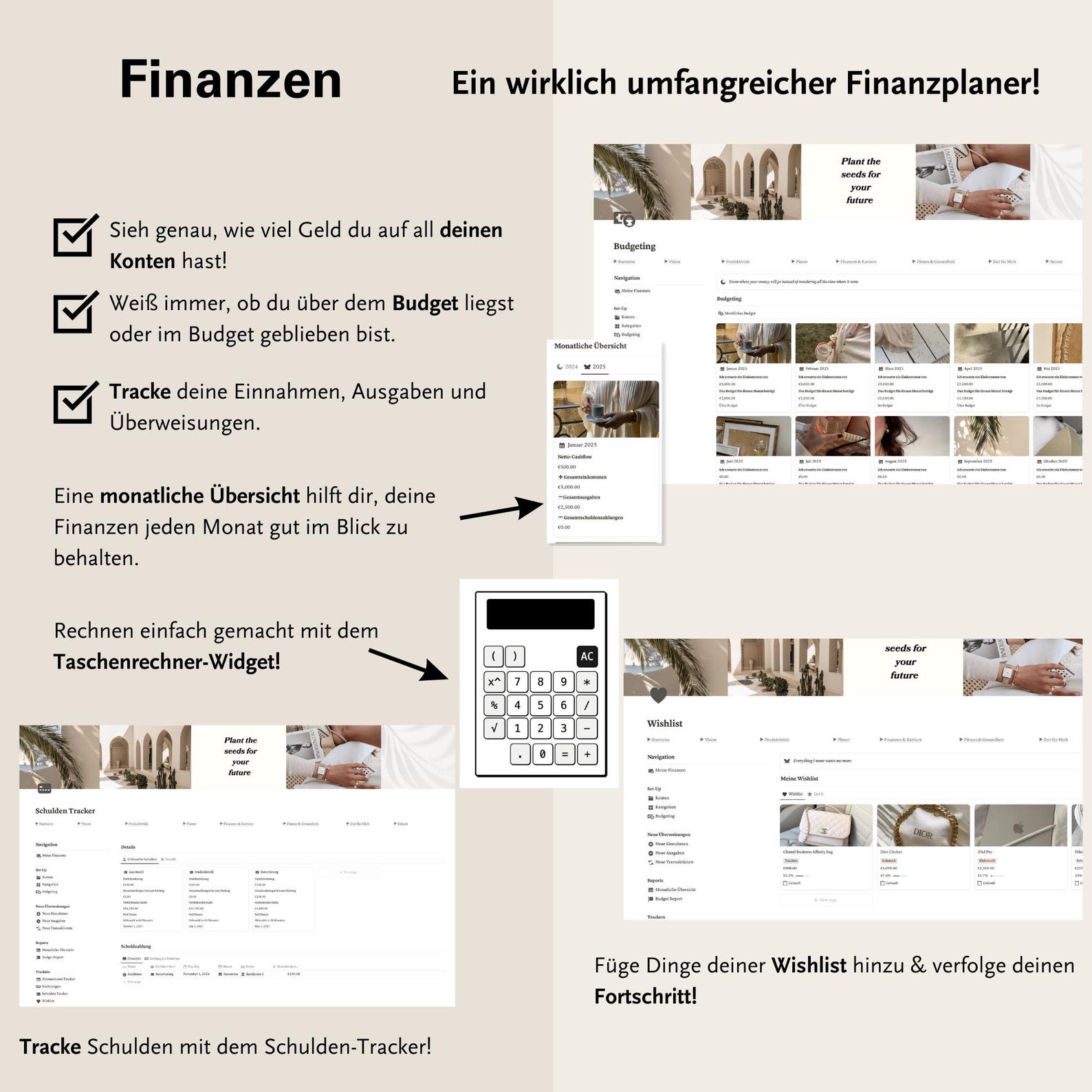 Notion Template German, Notion Life Planner, Notion Dashboard, Vacation ...