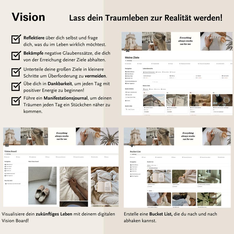 Notion Template German, Notion Life Planner, Notion Dashboard, Vacation ...