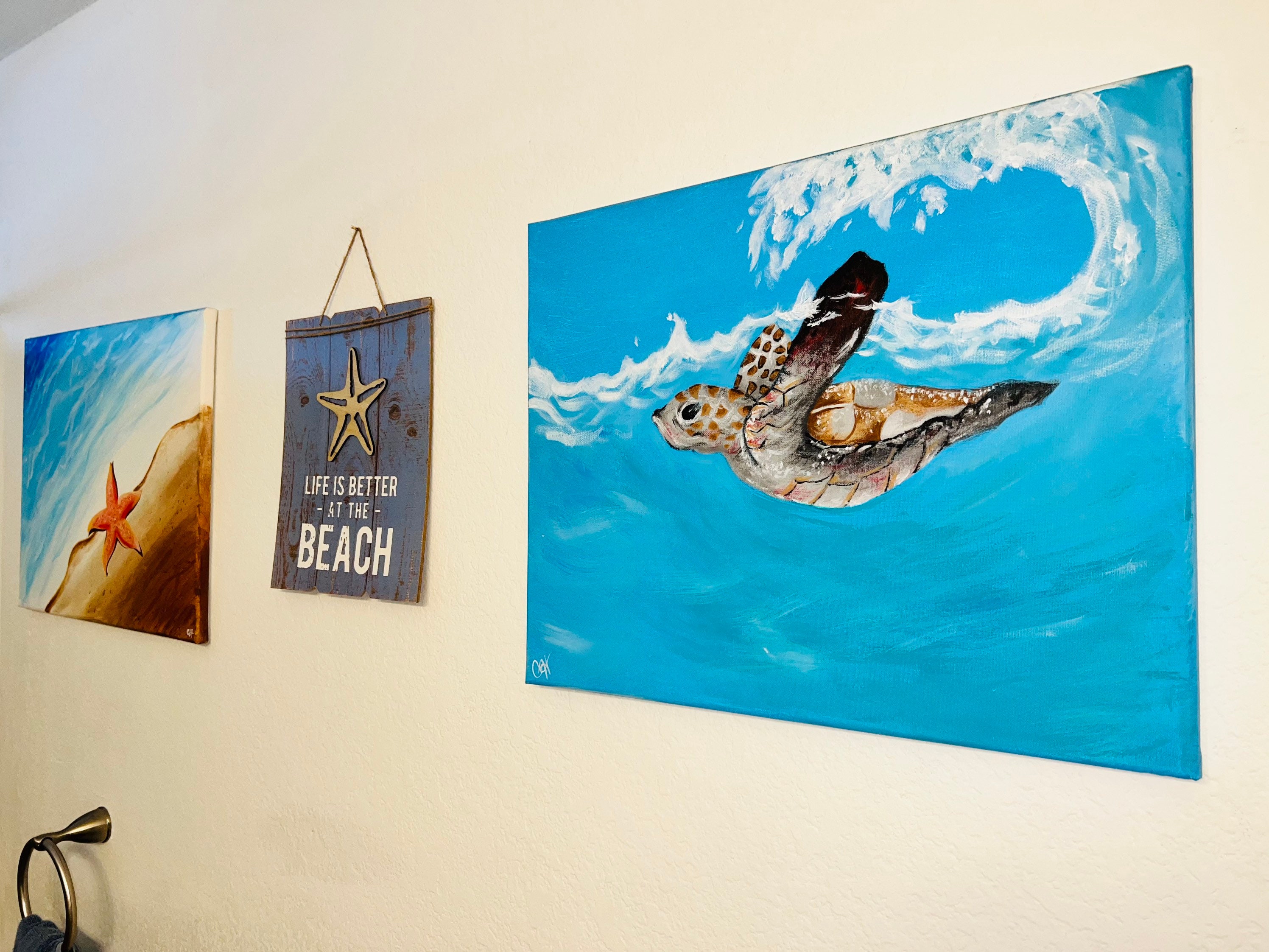 Sea Turtle Canvas Painting - Etsy