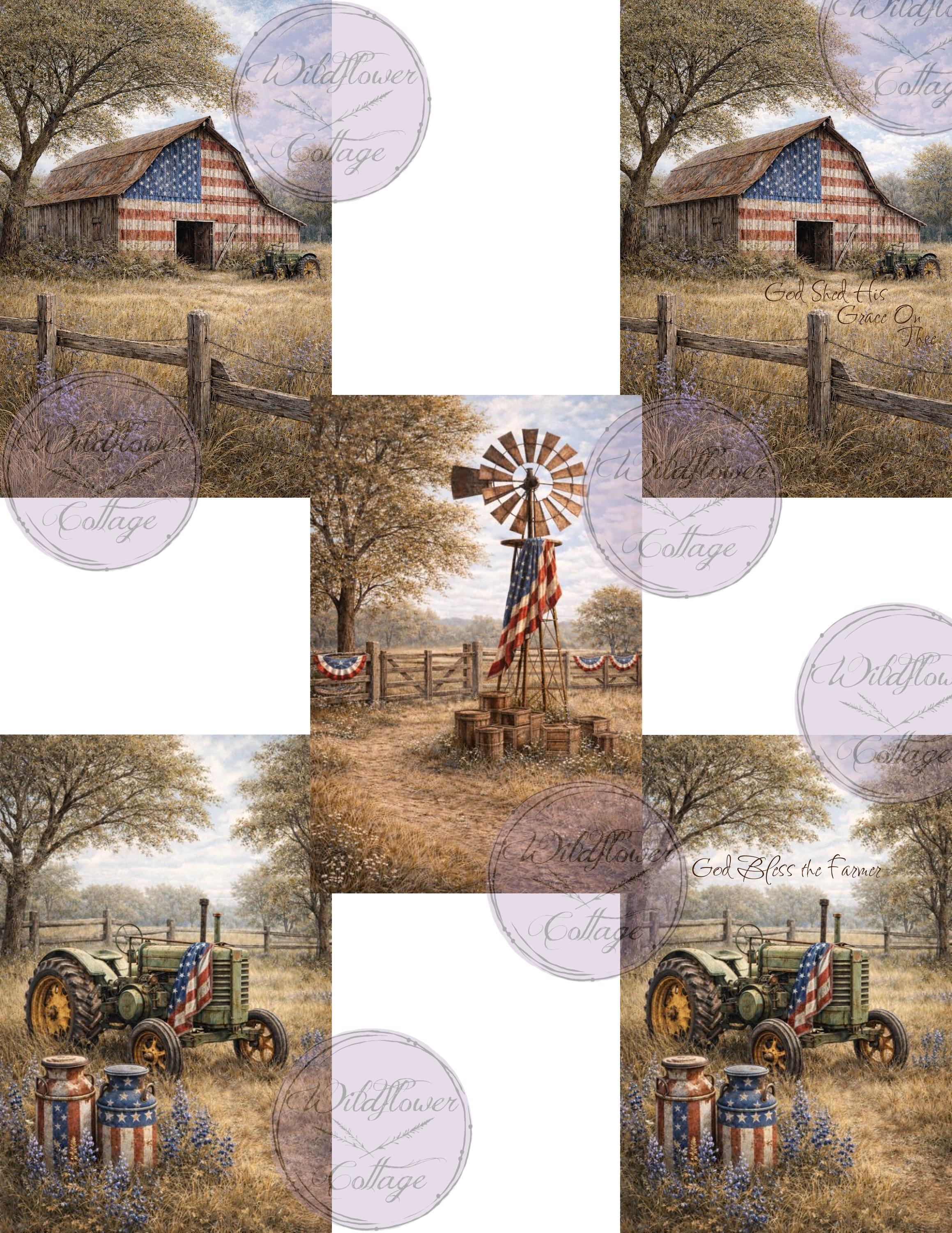 Rustic American Barn Flag Art Prints, Farmhouse Decor (digital Download ...