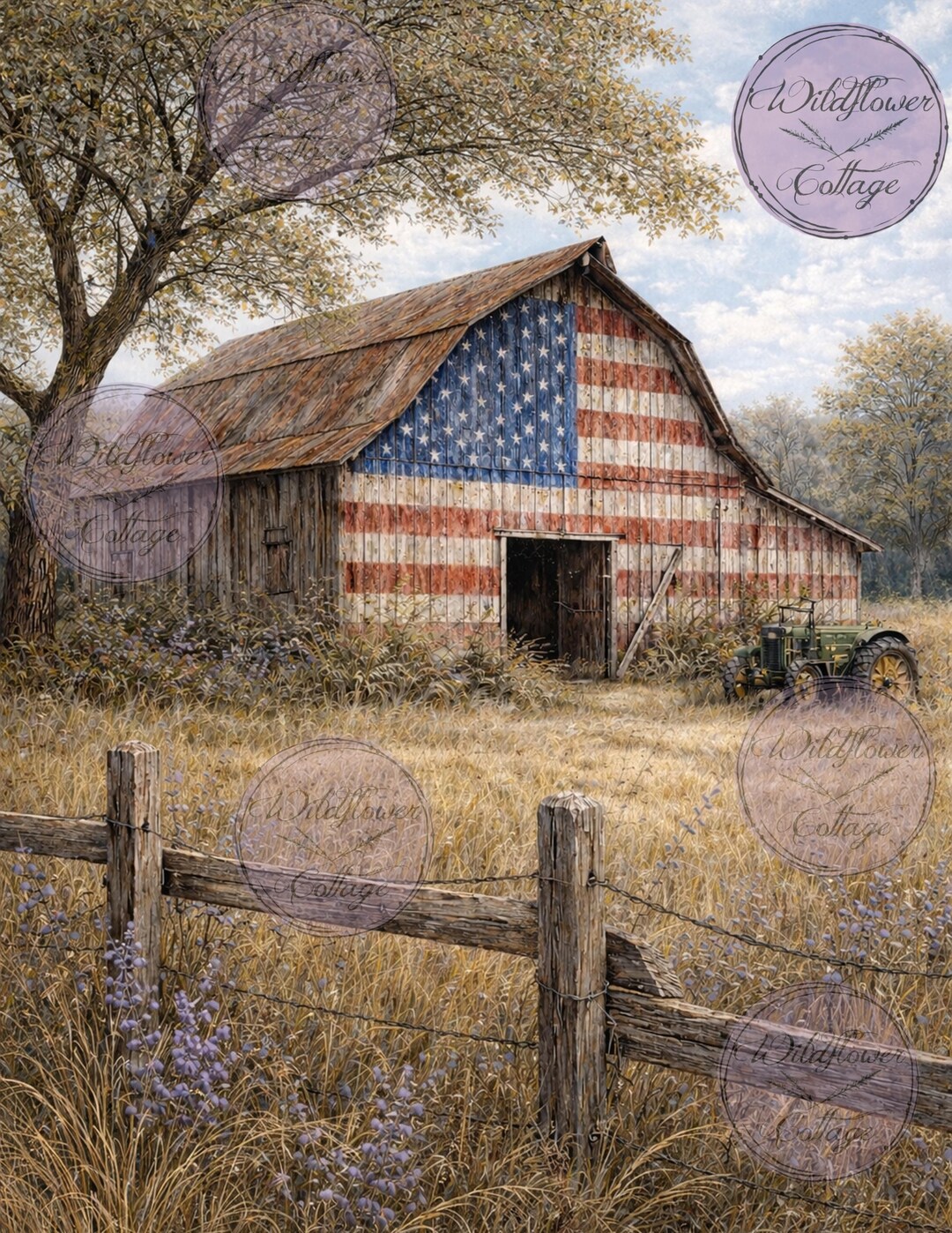 Rustic American Barn Flag Art Prints, Farmhouse Decor (digital Download ...
