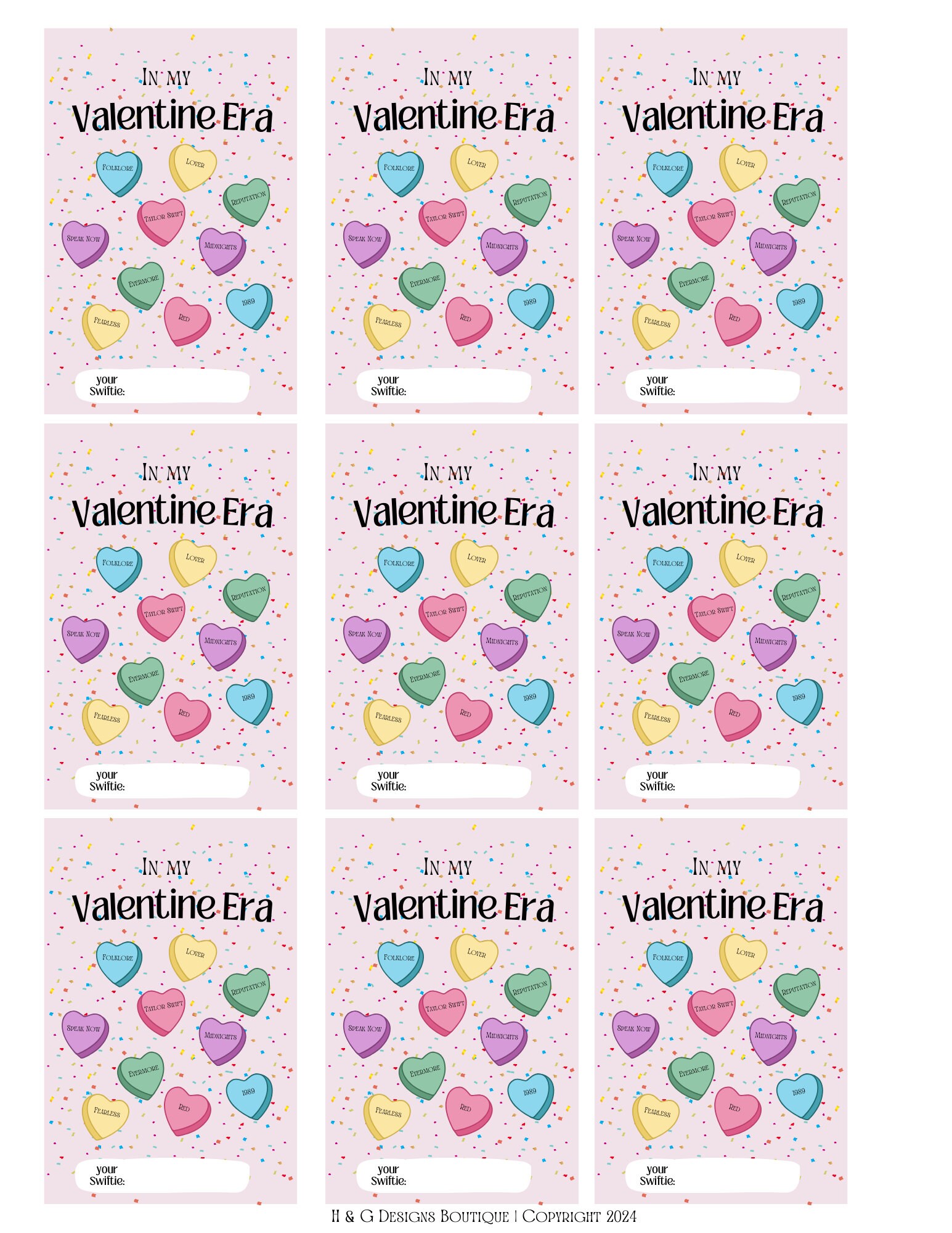 Taylor Swift Digital Valentine Printable Valentine Taylor Swift Kids ...