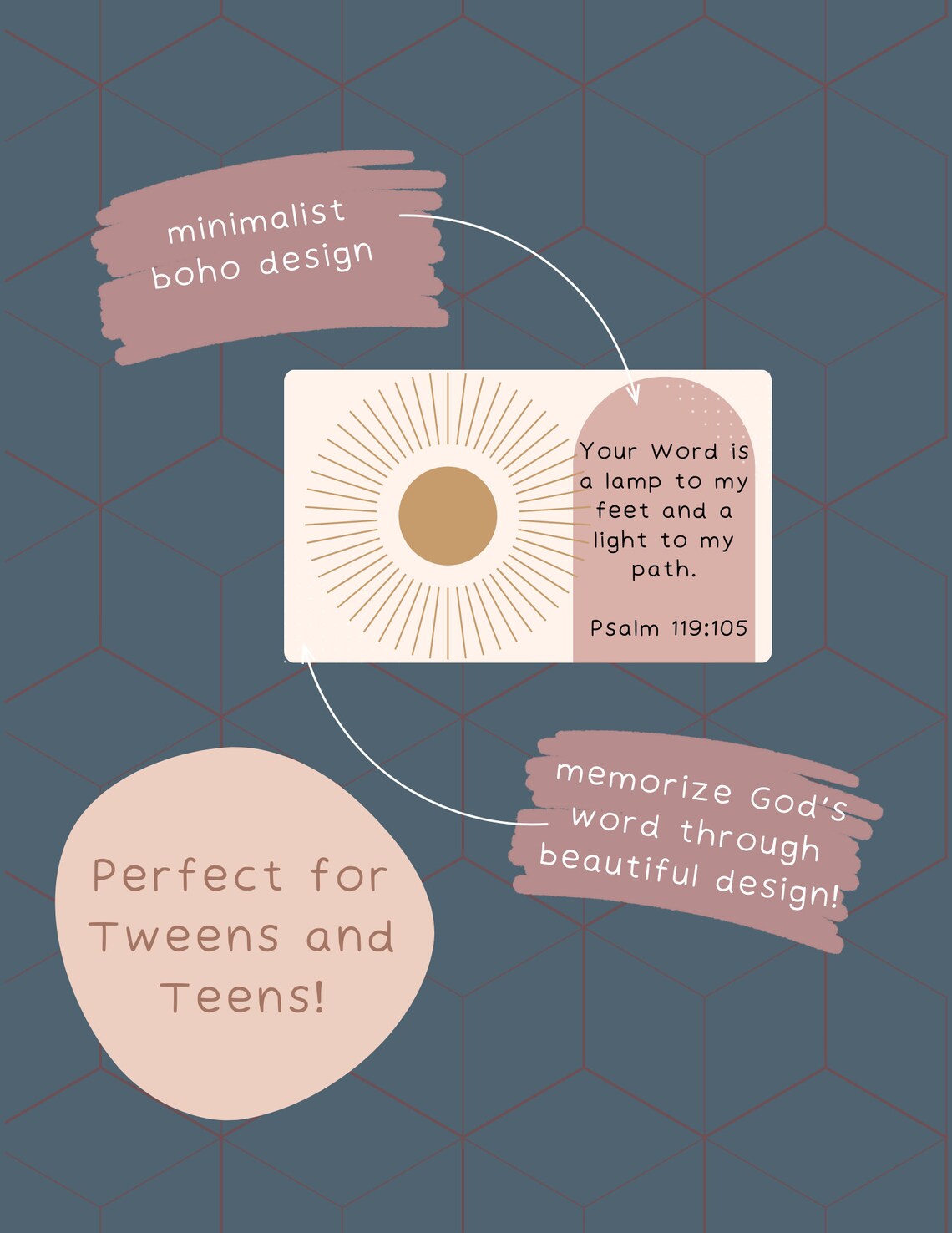 Bible Verse Cards Teen Christian Memory Cards Boho Verse Cards ...