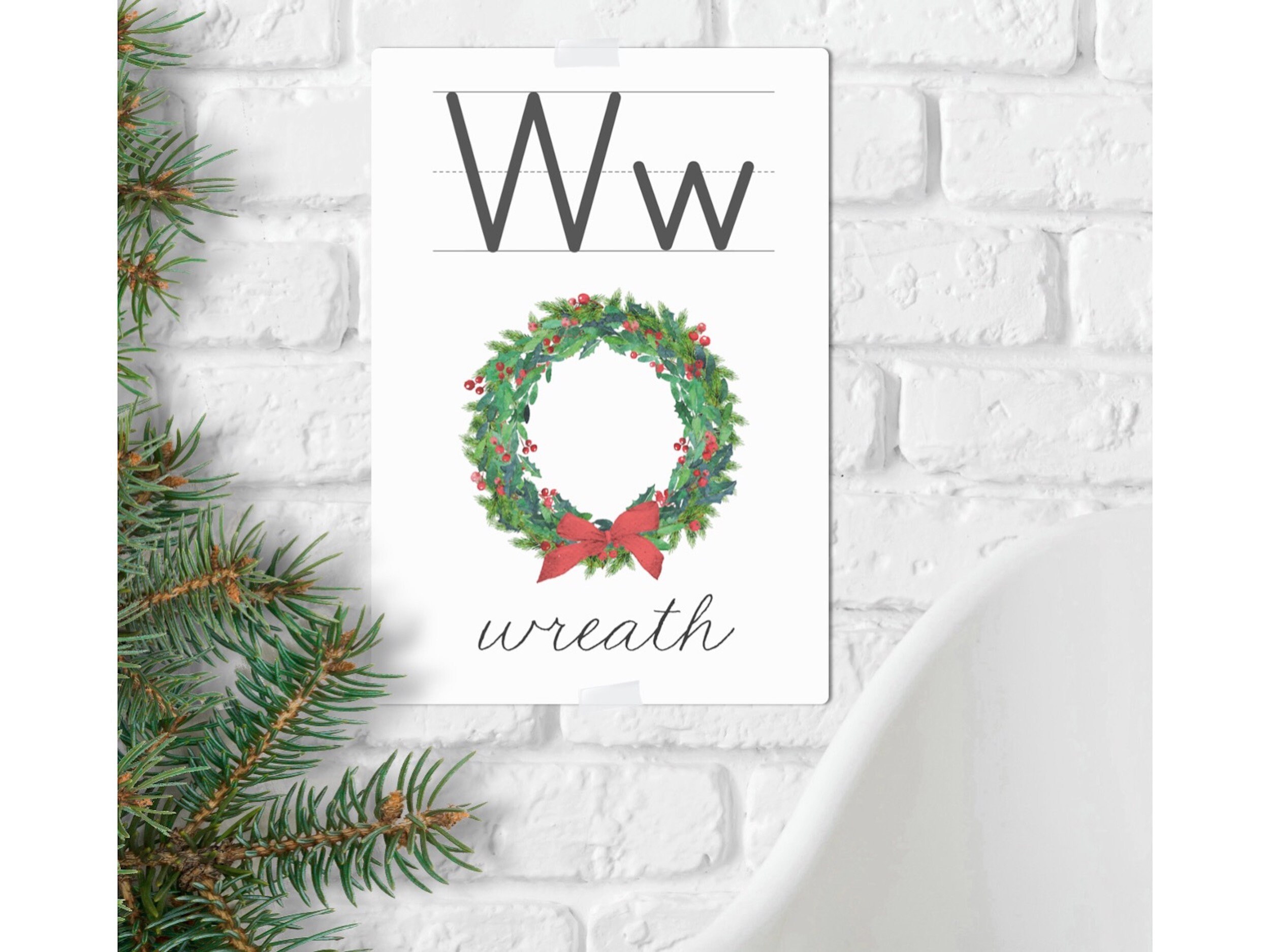 Christmas Alphabet Posters Large Format for Classroom Watercolor ...