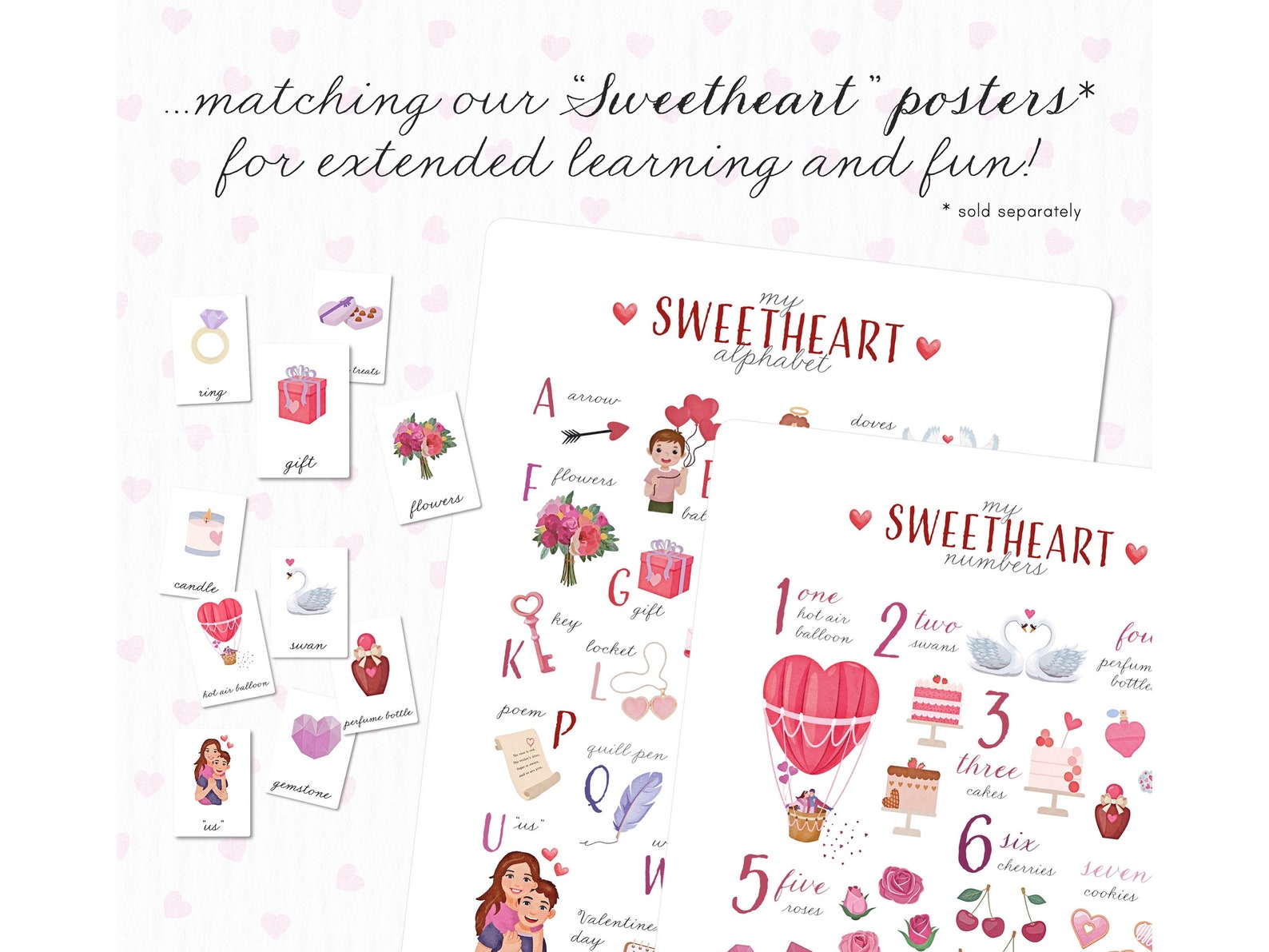 Valentine's Day Montessori-aligned 36 Nomenclature 3 Part Cards, Memory ...