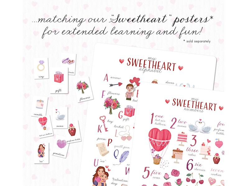Valentine's Day Montessori-aligned 36 Nomenclature 3 Part Cards, Memory ...