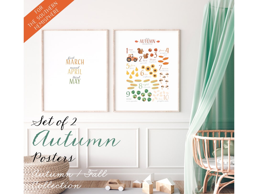 Autumn Fall Numbers Maths Posters for SOUTHERN Hemisphere Australia ...