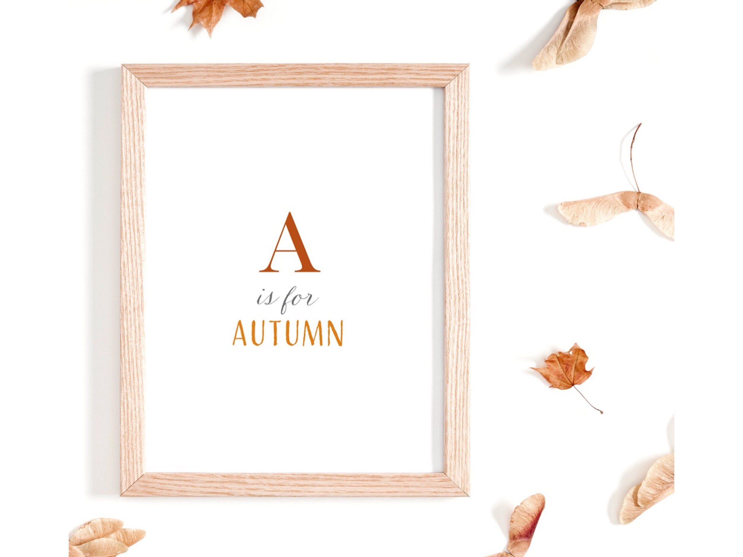 Set of 2 Autumn Fall Alphabet ABC Seasonal Posters Watercolor Kidsroom ...