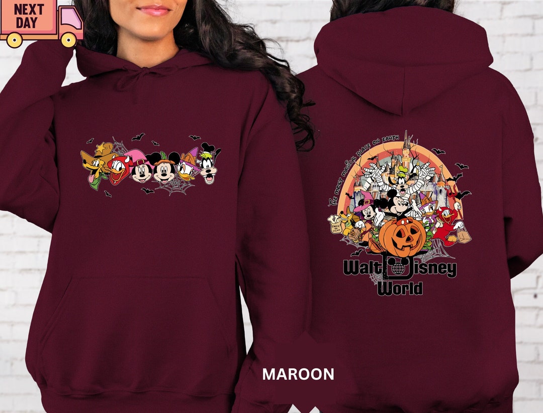 Two Sided Mickey and Friends Halloween Costume Shirt, Disney Spooky ...