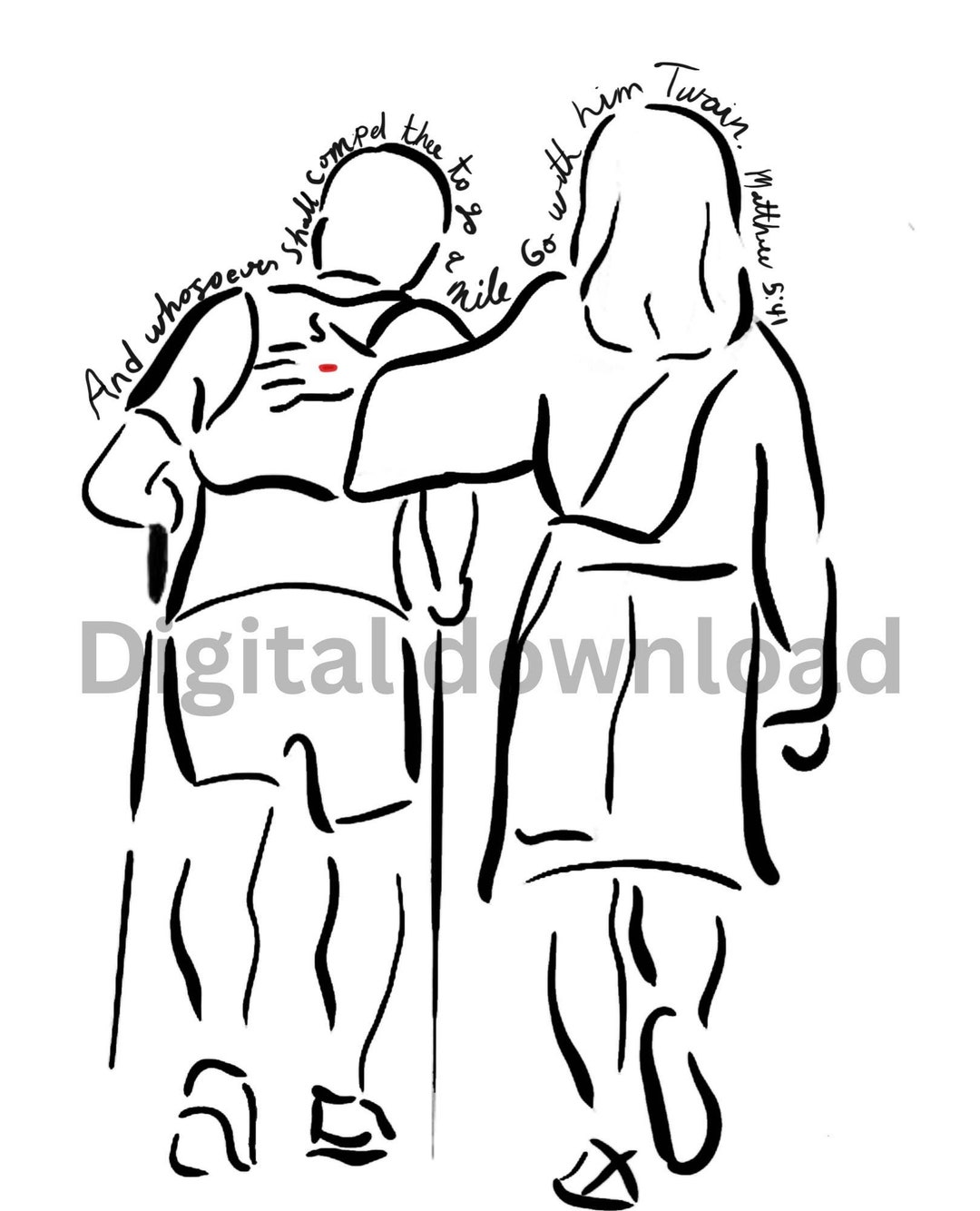 Jesus and Marathon Runner Art: Christian Trail Print (SVG Digital ...
