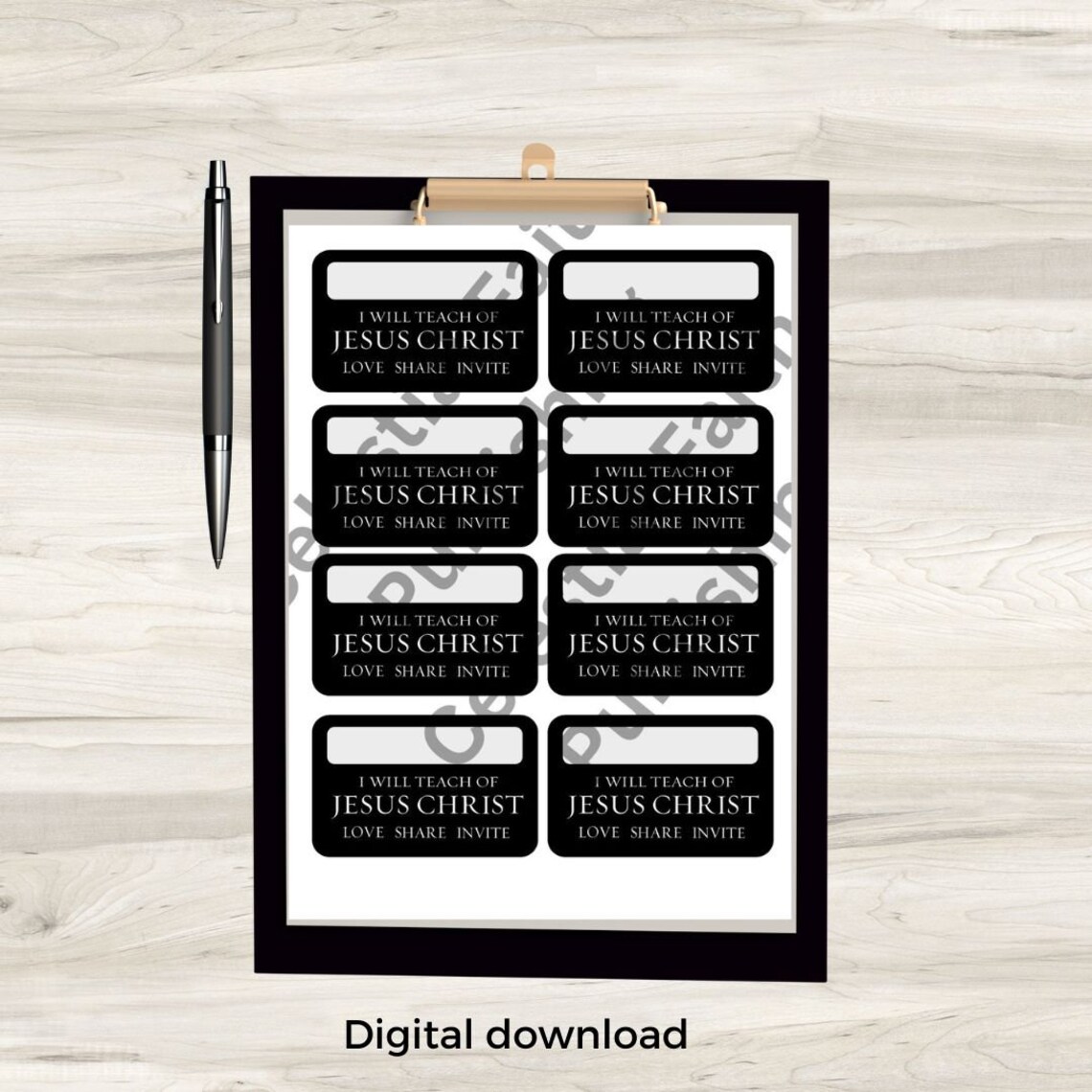 Missionary Name Tags Digital Download, I Will Teach of Jesus Christ ...