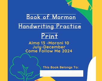 Cursive Book of Mormon Handwriting/copy Work digital Downloadsupplement ...