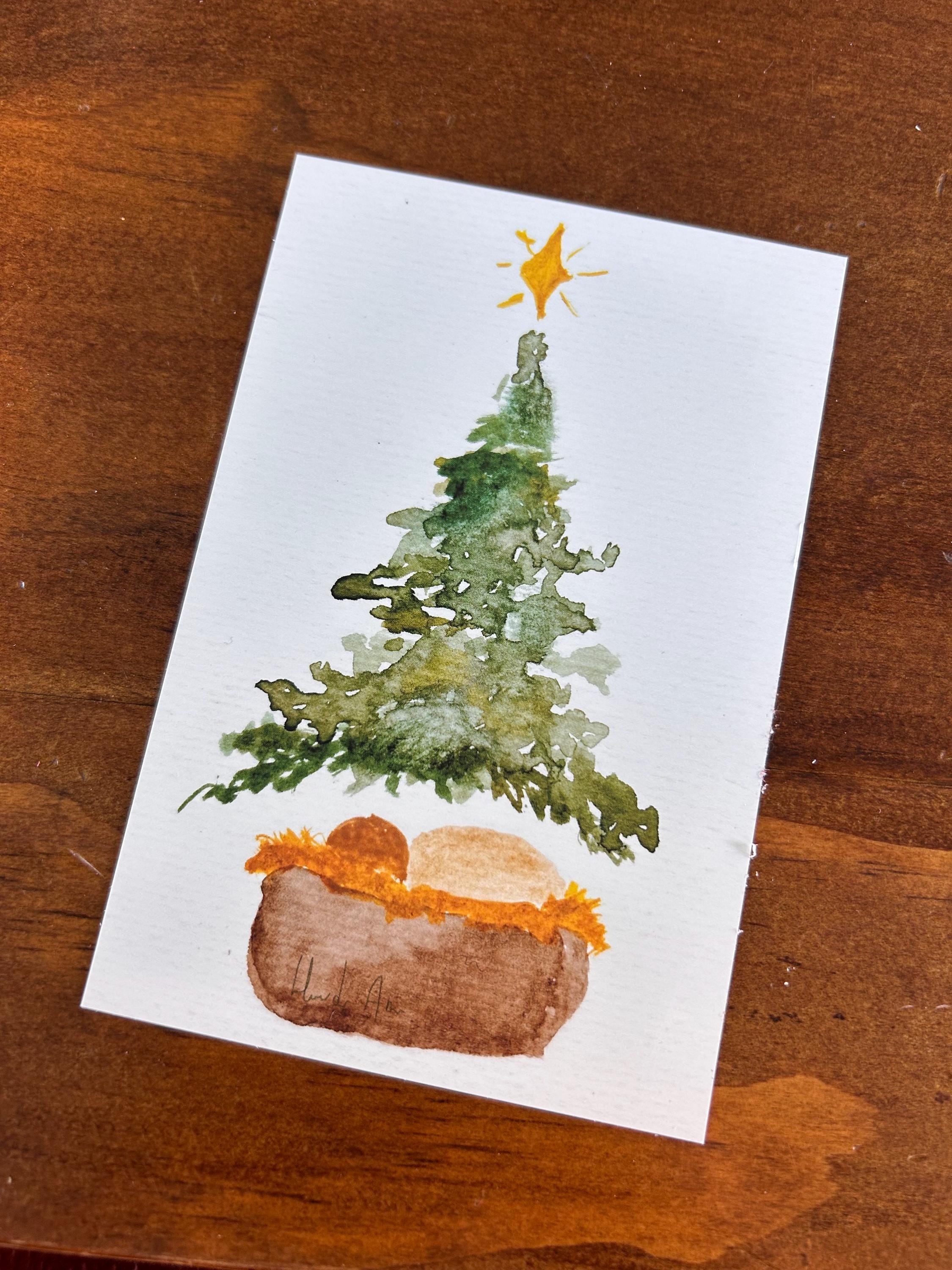 20 Watercolor Christmas Nativity Prints: Religious Christian Cards ...