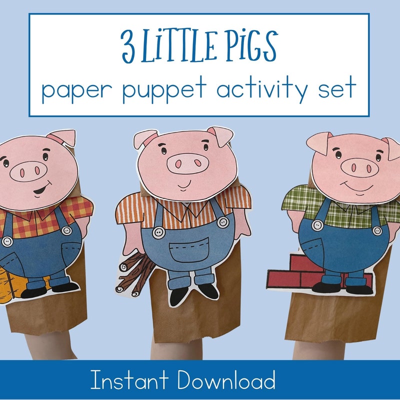 3 Little Pigs Finger Puppets - Etsy