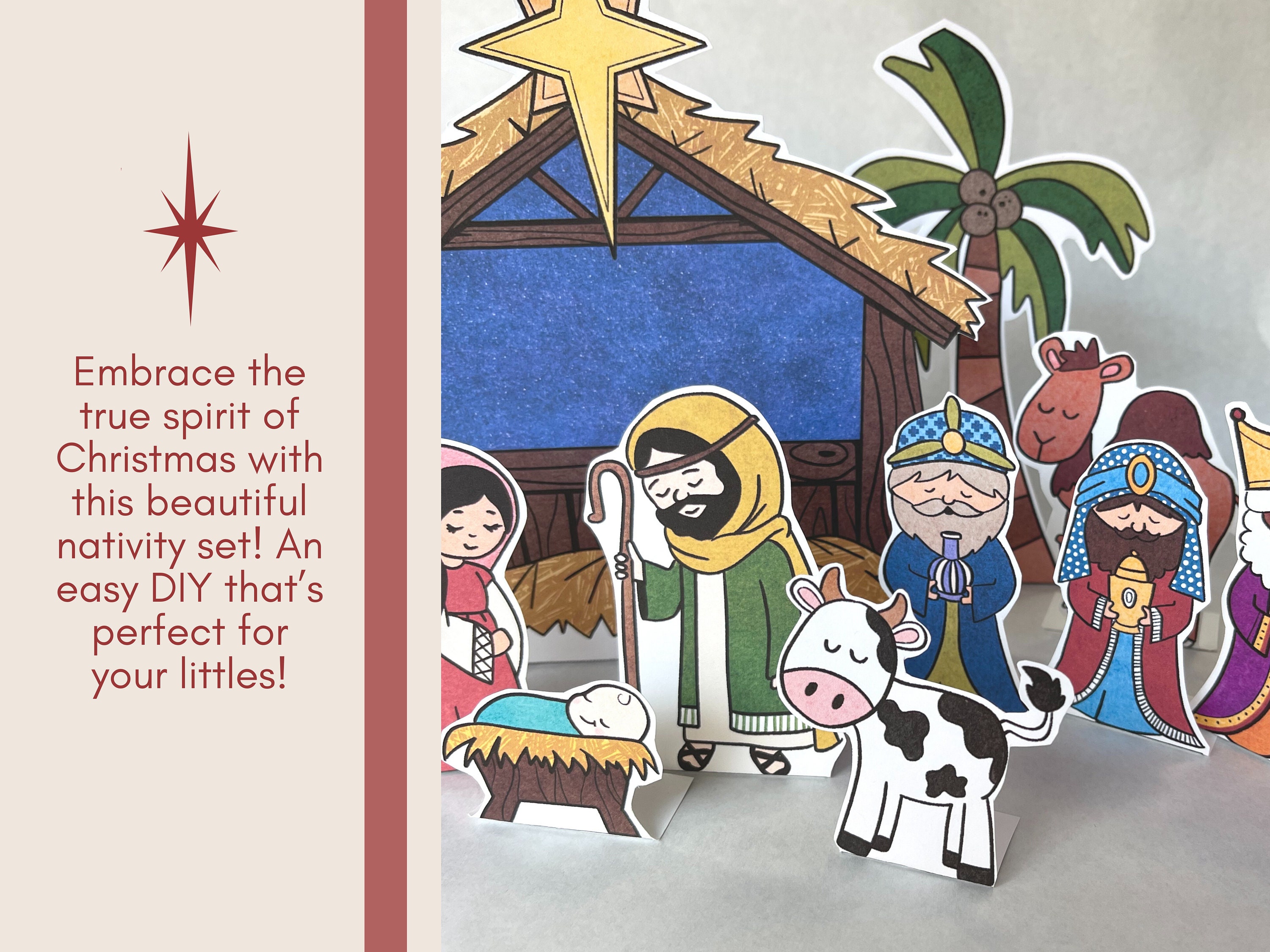 Christmas Nativity Instant Download for Kids, Kids Christmas Coloring ...