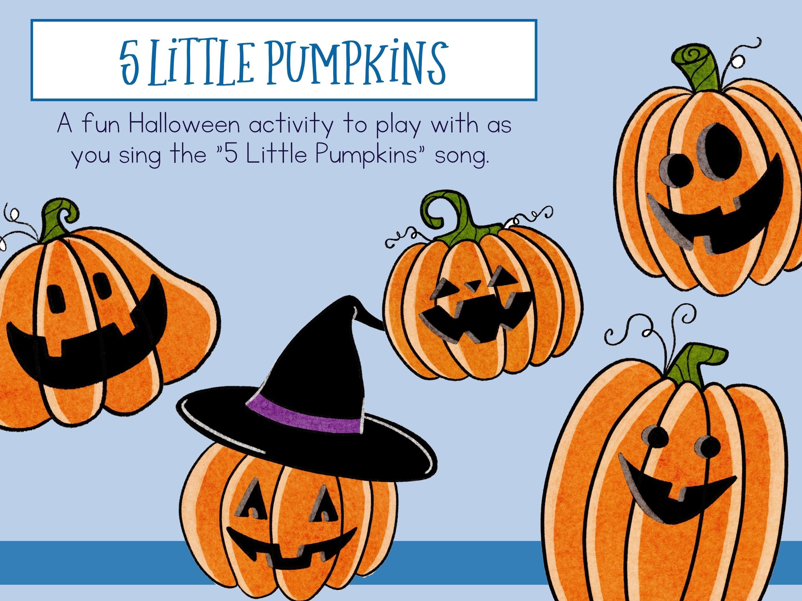 The Five Little Pumpkins Instant Download Paper Activity, Preschool ...