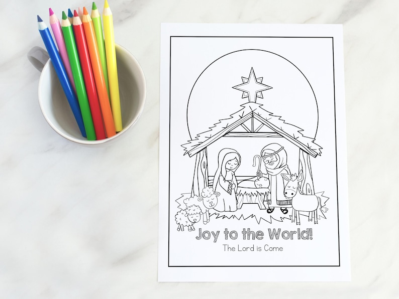Christmas Nativity Coloring Pages for Kids Kids Christmas - Etsy