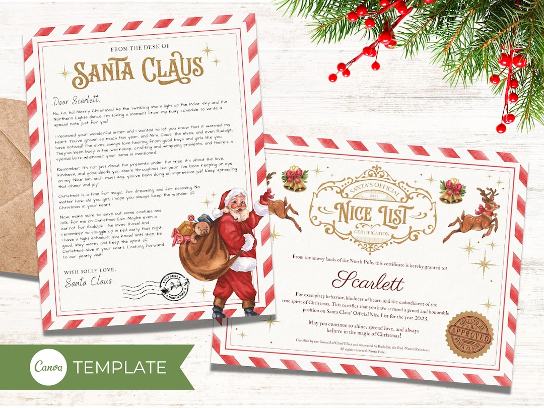 Editable Letters From Santa, Editable Santa Letters, Letter From Santa ...