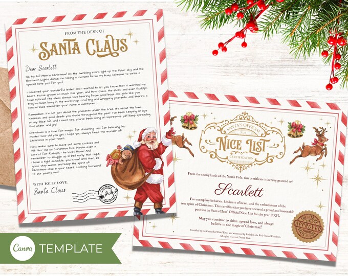 Editable Letters From Santa, Editable Santa Letters, Letter From Santa ...