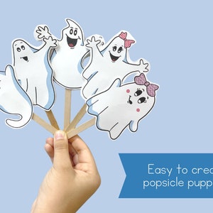 The Five Little Ghosts Popsicle Puppets, the Chocolate Chip Ghost ...