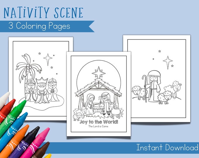 Christmas Nativity Coloring Pages for Kids, Kids Christmas Coloring ...