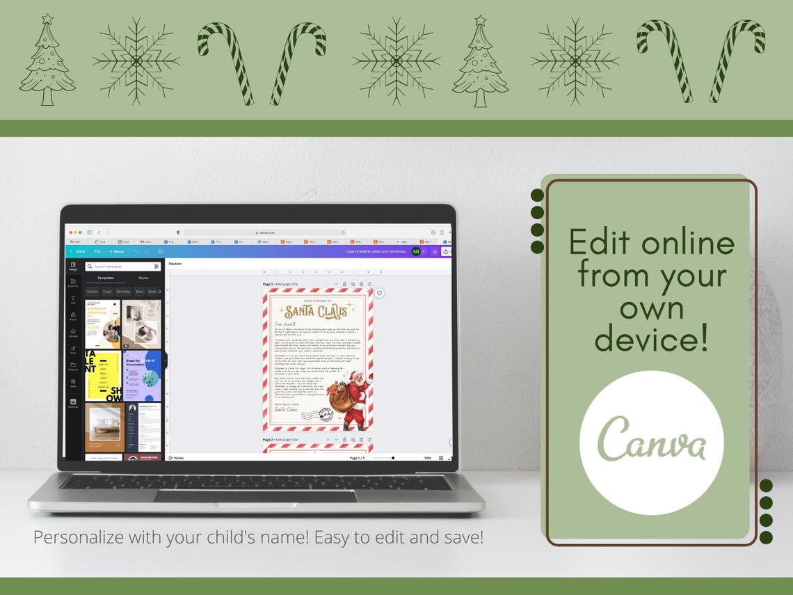 Editable Letters From Santa Editable Santa Letters Letter - Etsy