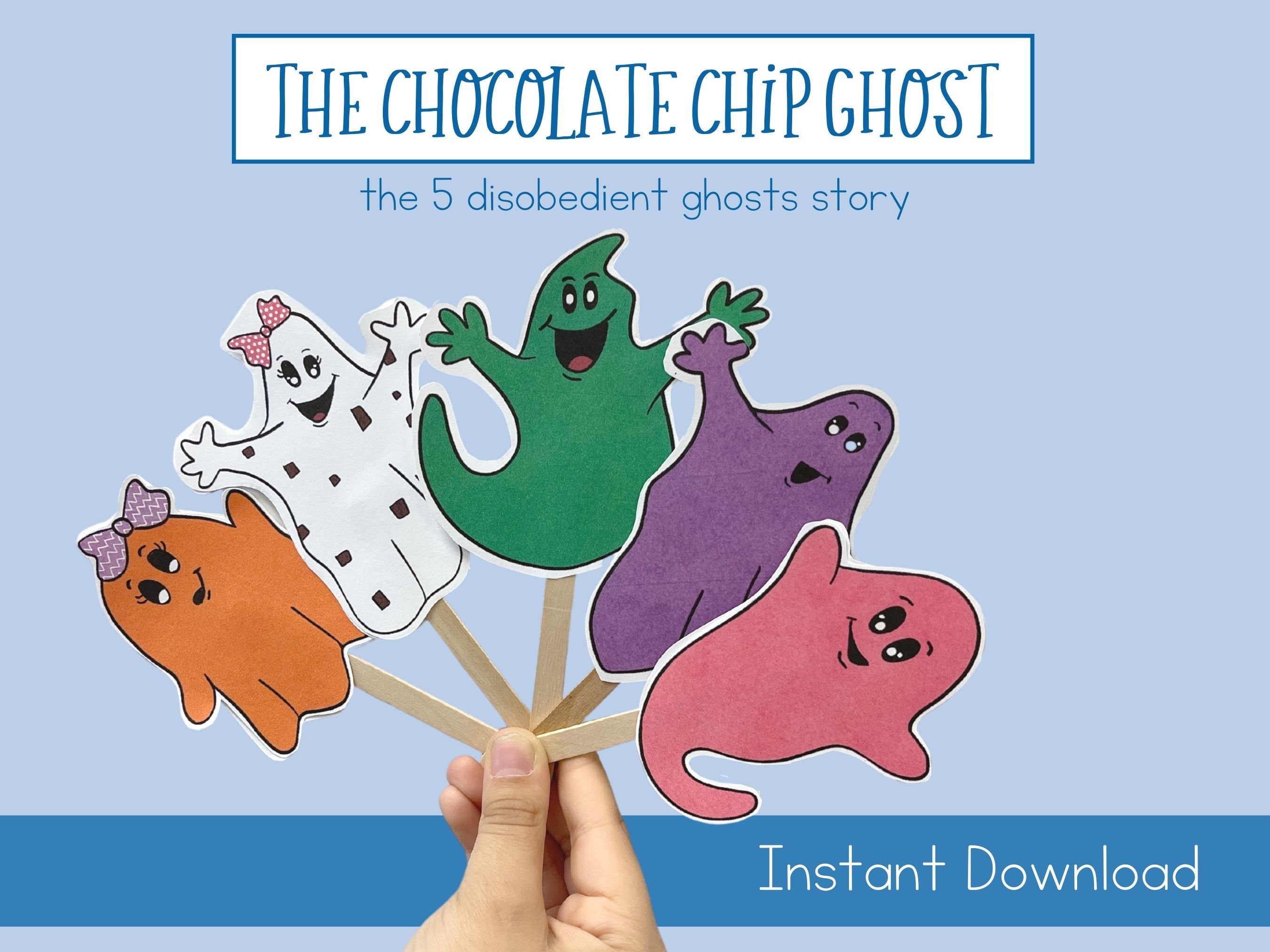 The Five Little Ghosts Popsicle Puppets, the Chocolate Chip Ghost ...