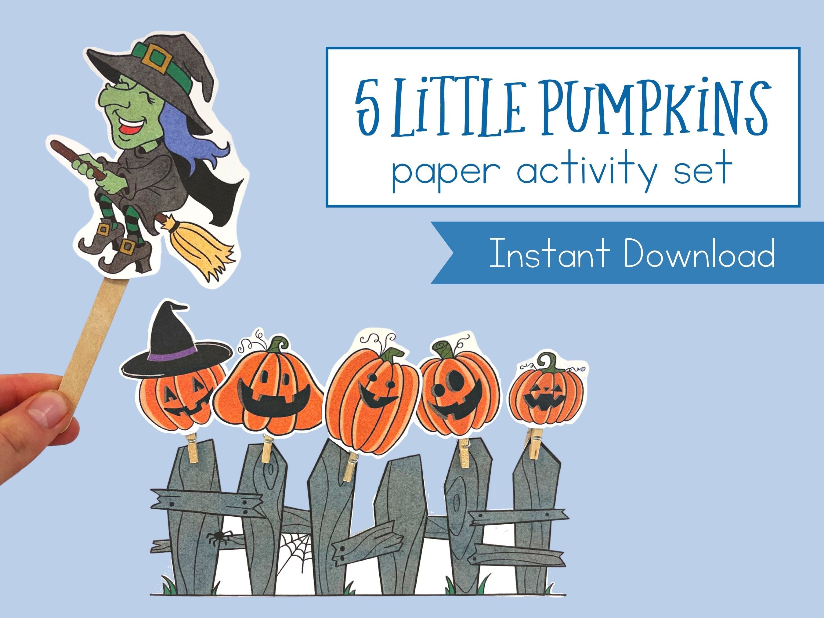 The Five Little Pumpkins Instant Download Paper Activity, Preschool ...