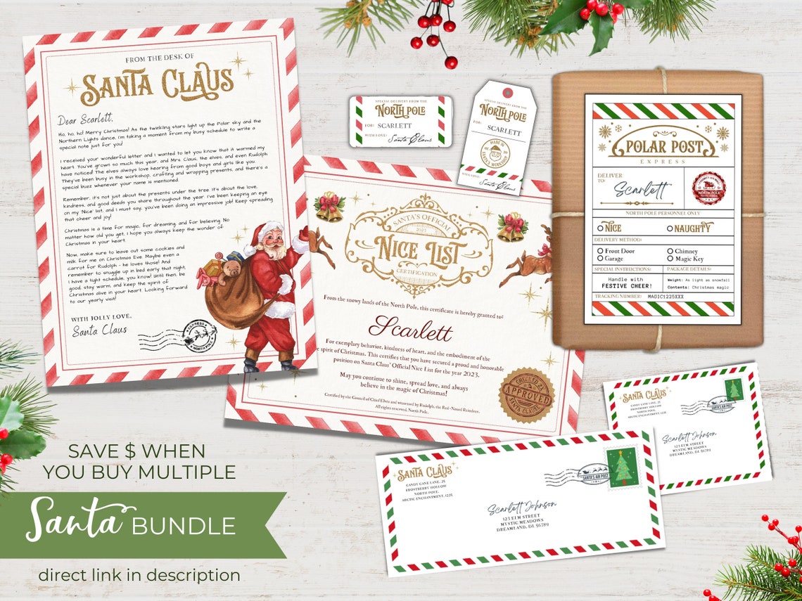 Editable Letters From Santa Editable Santa Letters Letter - Etsy