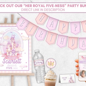 Her Royal Fiveness Princess Birthday Video Invitation, 5 Year Old Girl ...