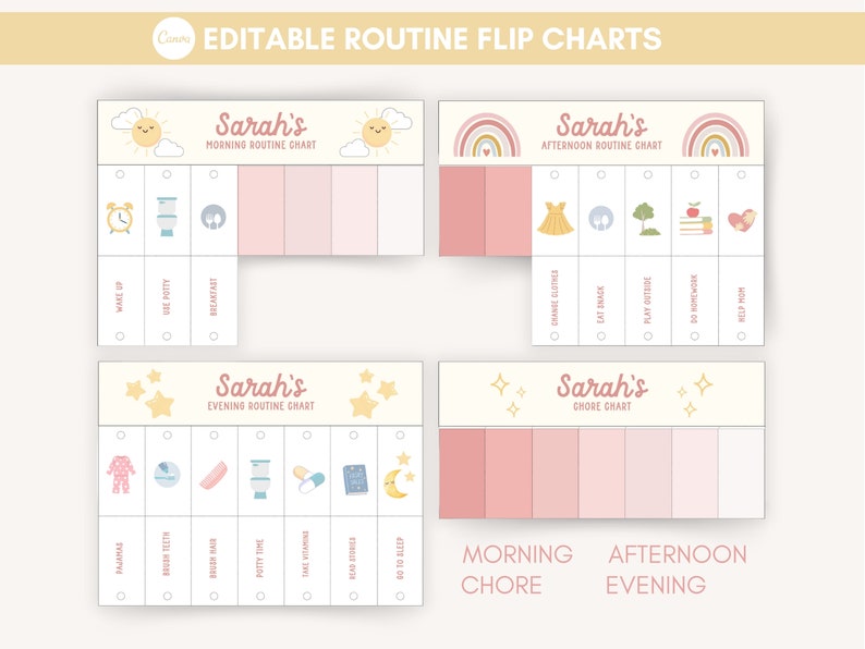 Routine Flip Chart, Visual Schedule, Bedtime Routine Chart ...