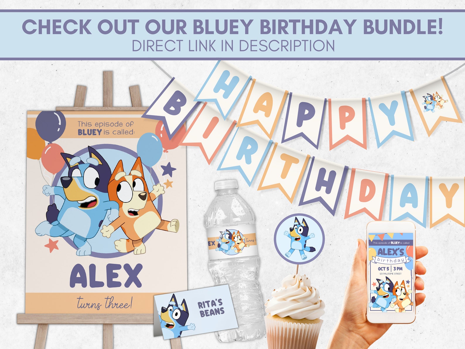 Bluey Birthday Banner Bluey Birthday Decorations - Etsy
