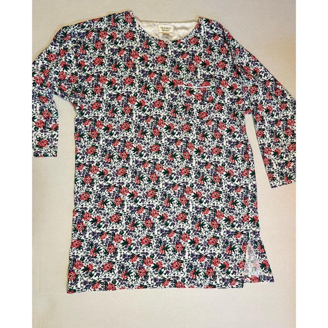 Victorias Secret Vintage Gold Label Floral Cottage Core Nightgown Mumu ...