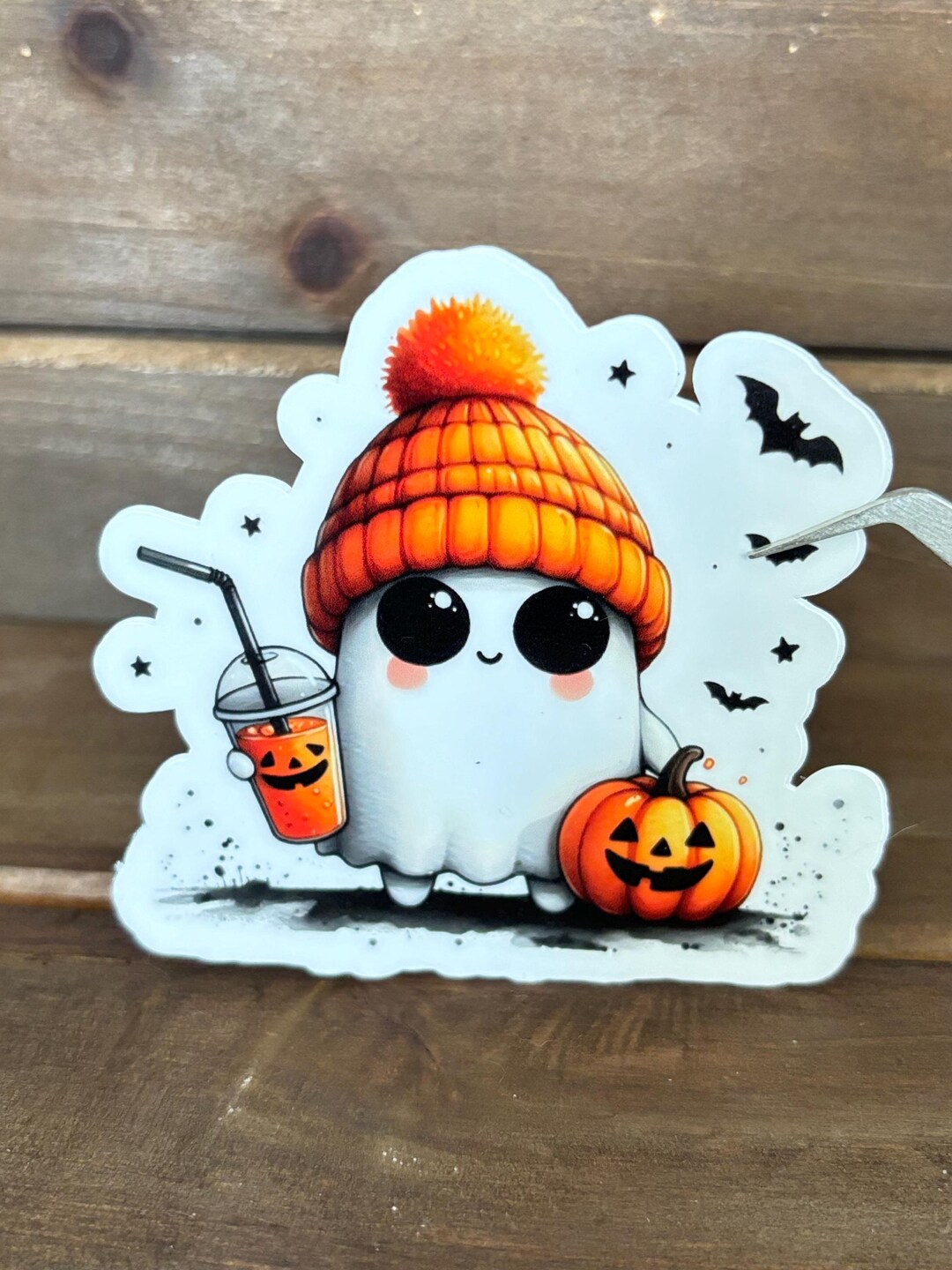 Cute Ghost Halloween Sticker Packs Waterproof Vinyl Sticker Trick-or ...